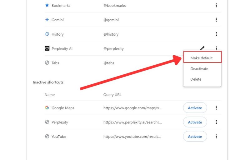 How to make Perplexity AI the default search engine in Chrome