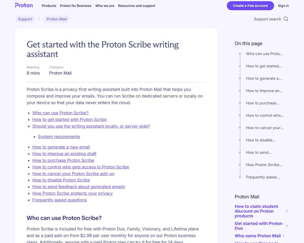 Proton Scribe - Ai Tool Details & Features