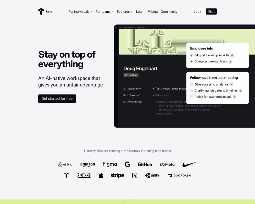 Tana - Ai Tool Details & Features