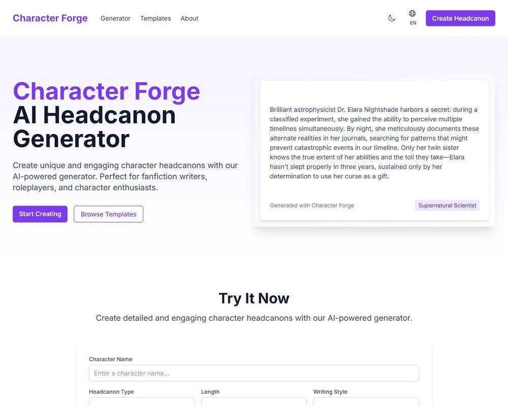 AI Character Headcanon Generator - Ai Tool Details & Features