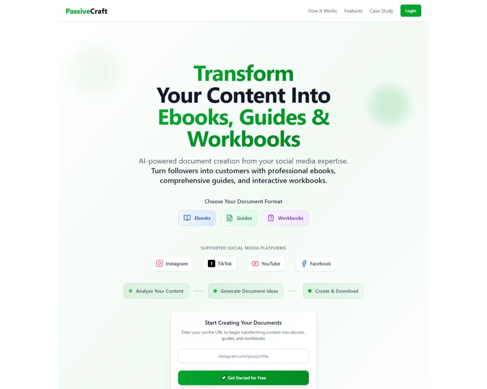 PassiveCraft - Ai Tool Details & Features