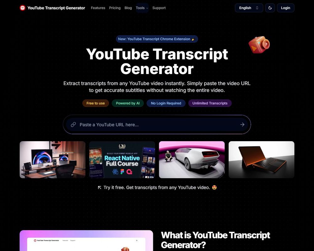 Transcript Generator - Ai Tool Details & Features