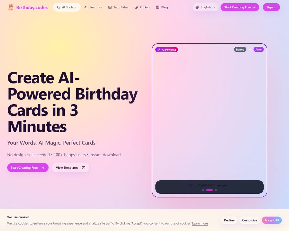 Birthday.Codes - Ai Tool Details & Features